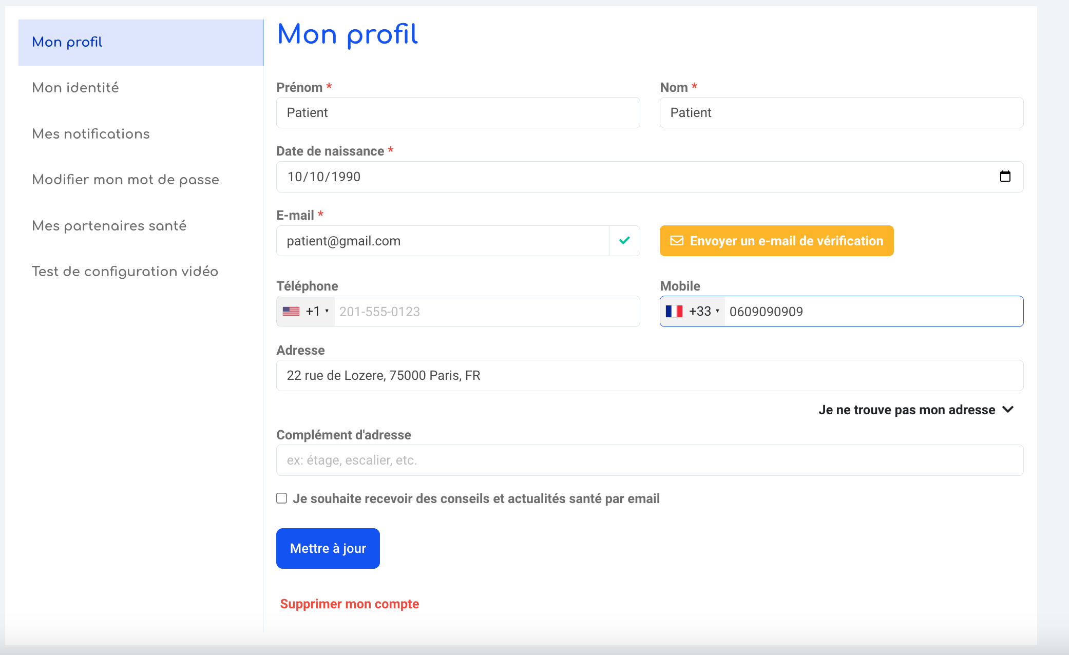 Comment modifier mes informations personnelles ? – Aide de MédecinDirect